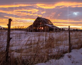 Mapleton Rustic Barn, Sunset Photography, Digital Download, Landscape ...