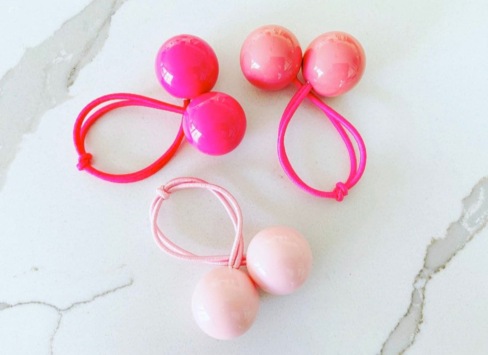 NEW Pink Bobble Set. Ball Hair Ties. Kid Hair Ties. Vintage | Etsy