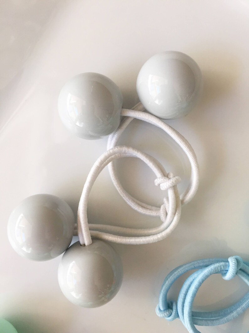 Pair of Large Hair Bobbles / Ball Hair Ties / Ponytail Holders - Etsy