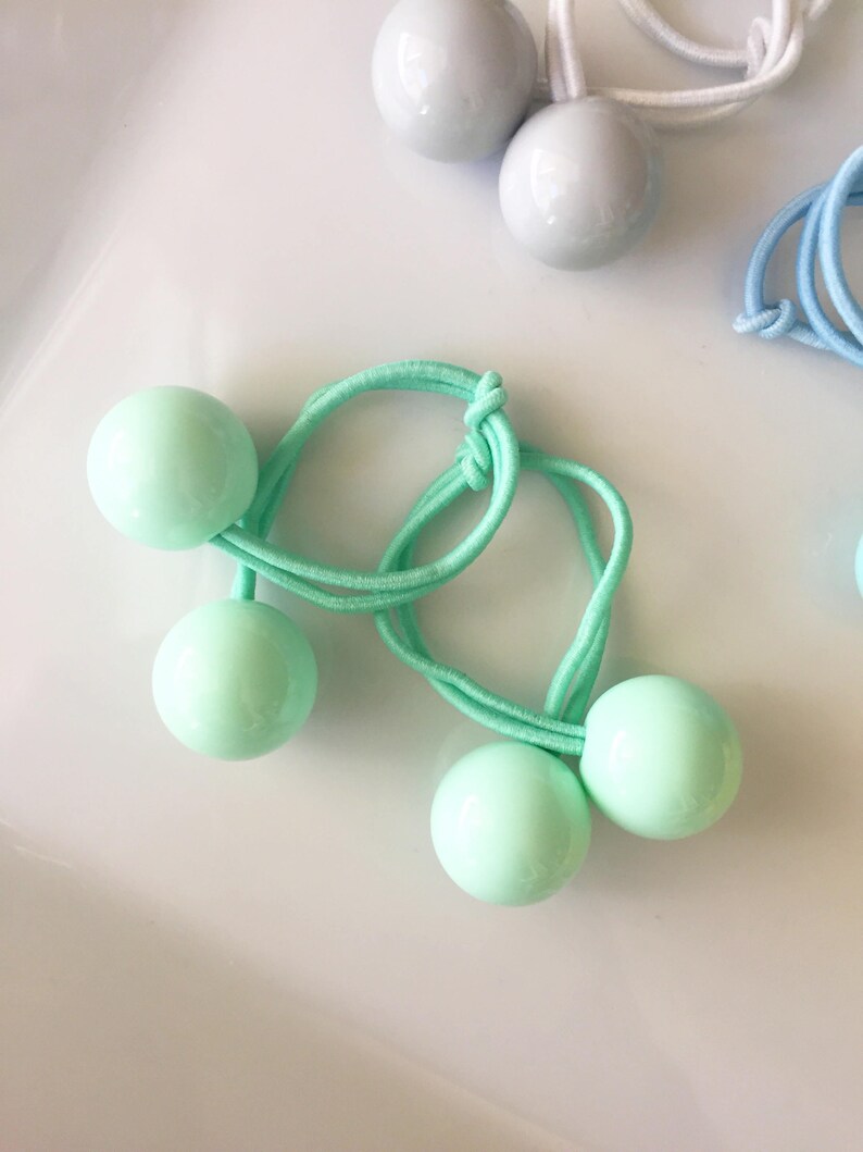 Pair of Large Hair Bobbles / Ball Hair Ties / Ponytail Holders - Etsy