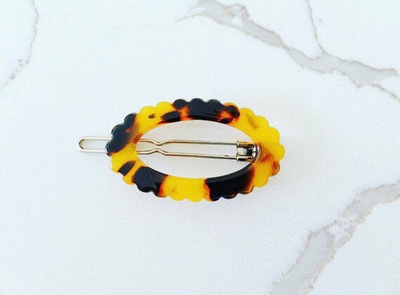 Vintage Barrette. Oval Barrette. Tortoise Barrette. Tortoise | Etsy