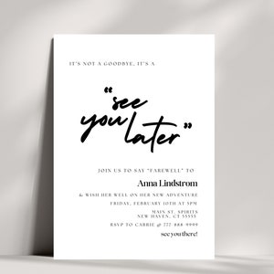 Goodbye Party Invitation Template, Farewell Party Invite, Going Away ...