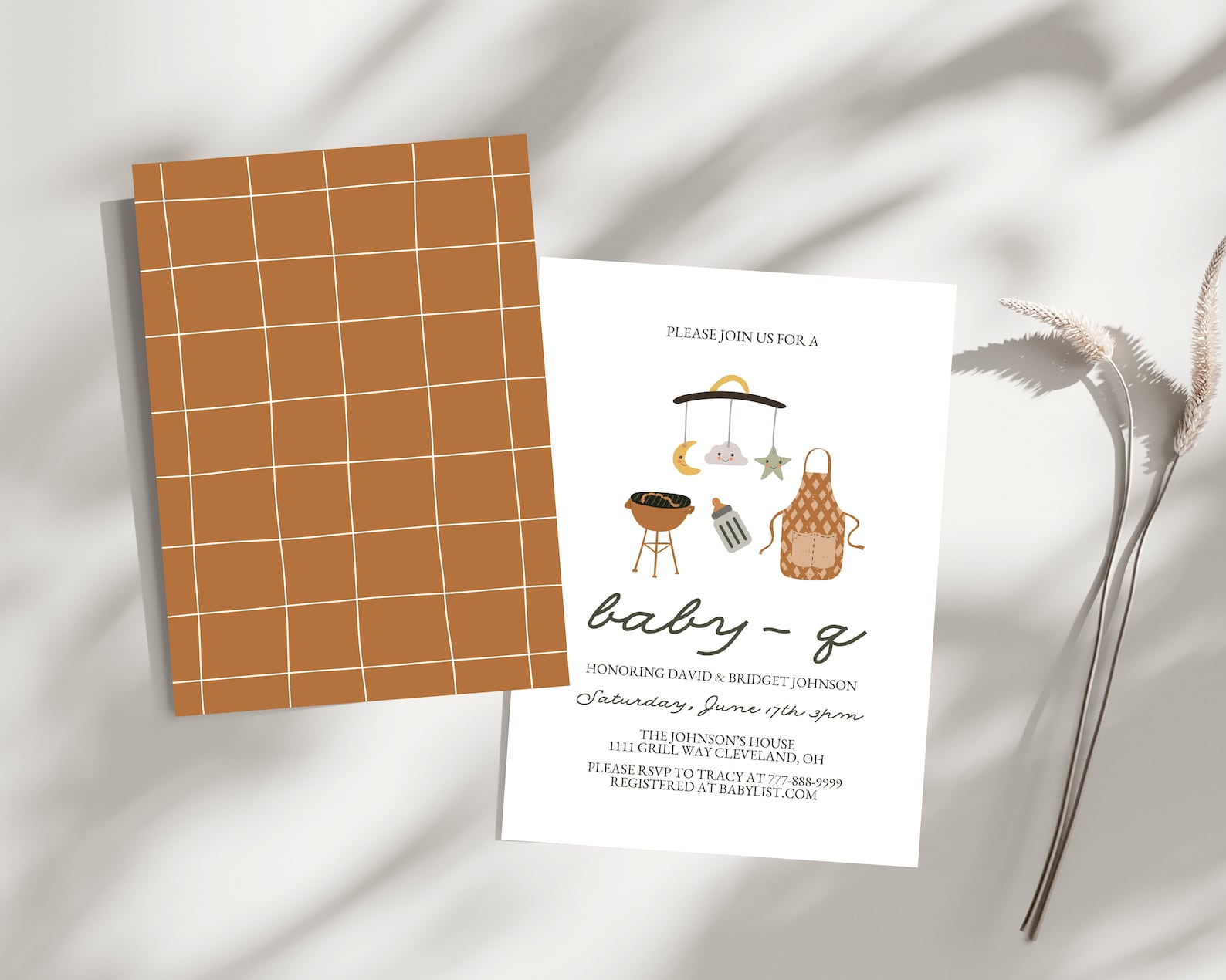 Baby Q Invitation, BBQ Baby Shower Invite Template, Co Ed Baby Shower ...