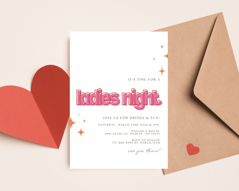 Ladies Night Invite, Galentines Invitation, Girls Night Invite ...