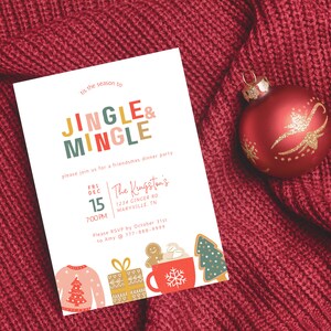 Jingle and Mingle Christmas Party Invitation Template (digital Download ...