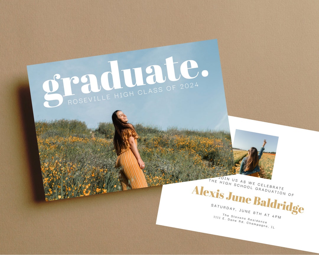 High School Graduation Announcement, Graduation Party Invite, Instant ...