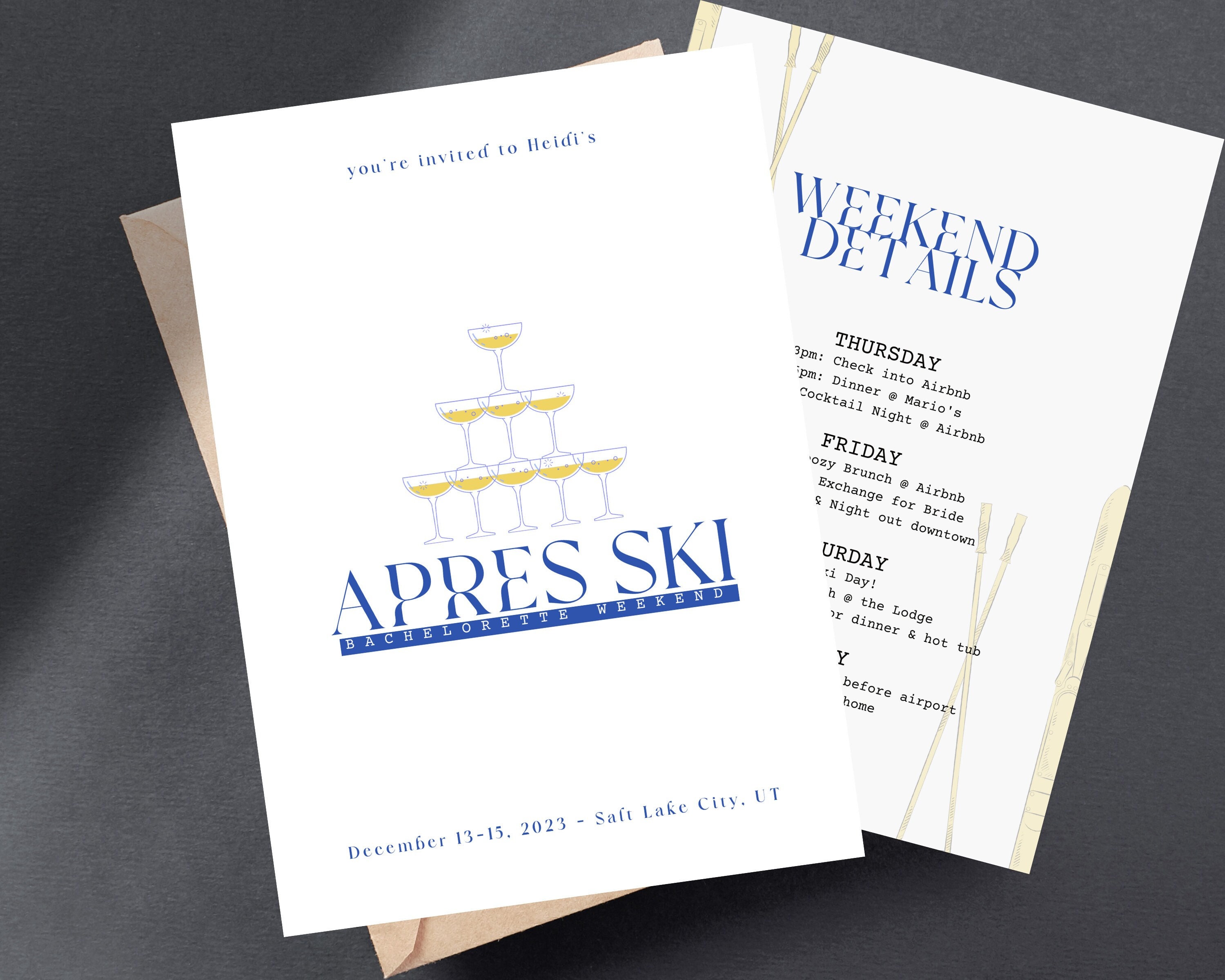 Apres Ski Bachelorette Party Invitation Winter Bachelorette - Etsy