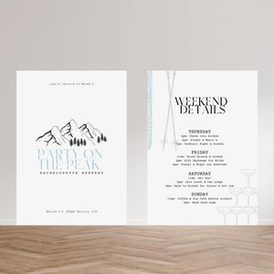 Party on the Peak Bachelorette Party Invitation, Winter Bachelorette ...