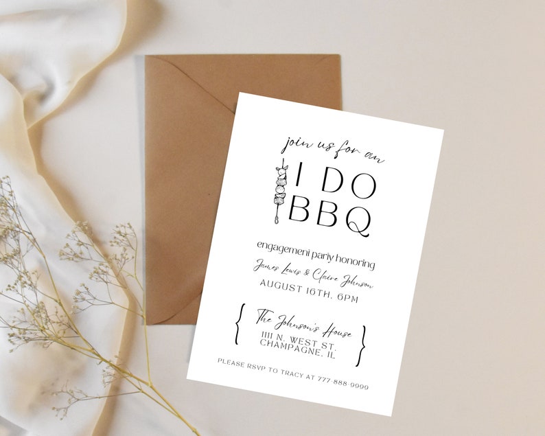 I Do BBQ Invitation, Engagement Party Invitation, the Night Before ...