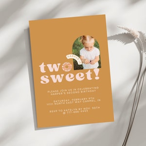 Two Cool Birthday Party Invitation Template, Retro Second Birthday ...