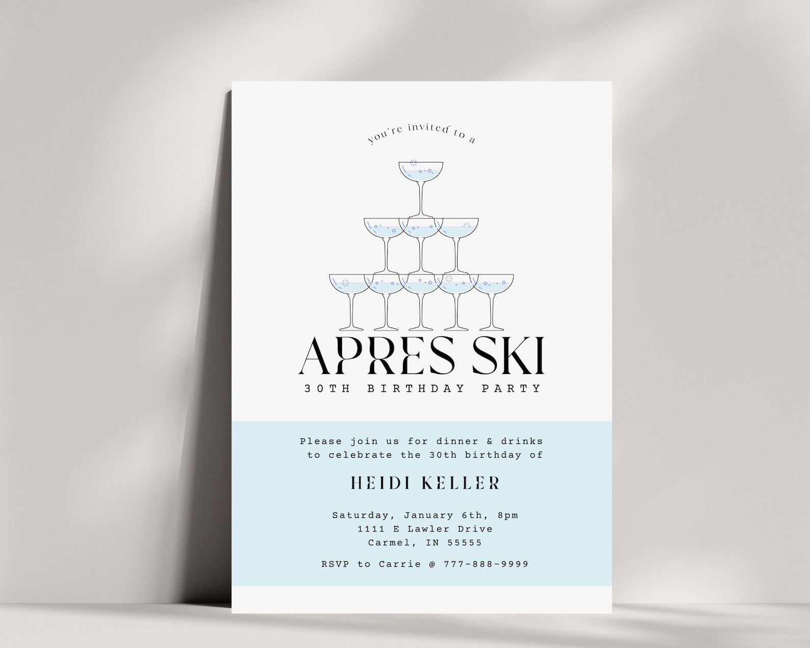 Apres Ski 30th Birthday Invite, Winter Birthday Invite, Ski Party Apres ...