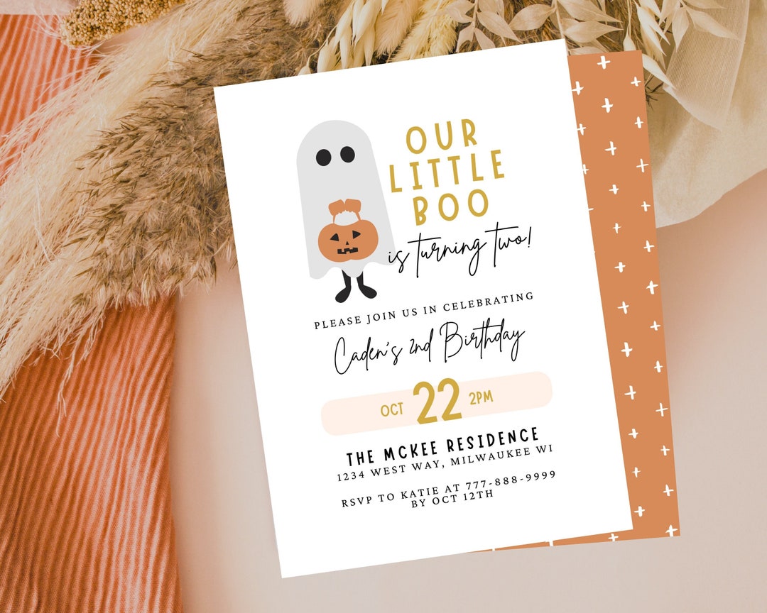 Our Little Boo is Turning Two Second Birthday Party Invitation - Etsy
