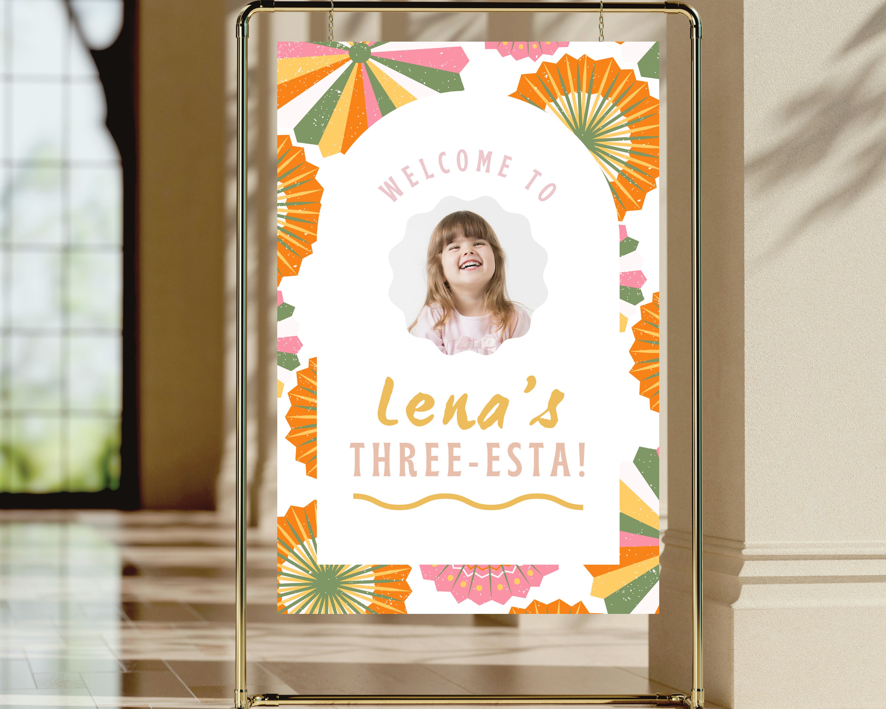 Three Esta Birthday Party Welcome Sign, Third Birthday Sign, Three Esta ...