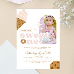 Sweet One Birthday Invitation Sweet One Invitation Sweet One Birthday ...