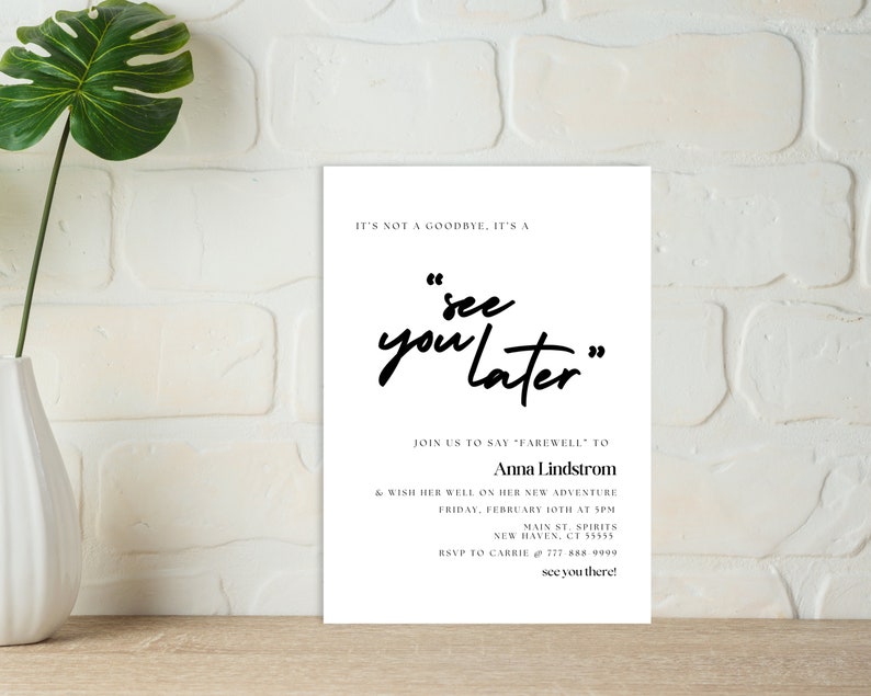 Goodbye Party Invitation Template, Farewell Party Invite, Going Away ...