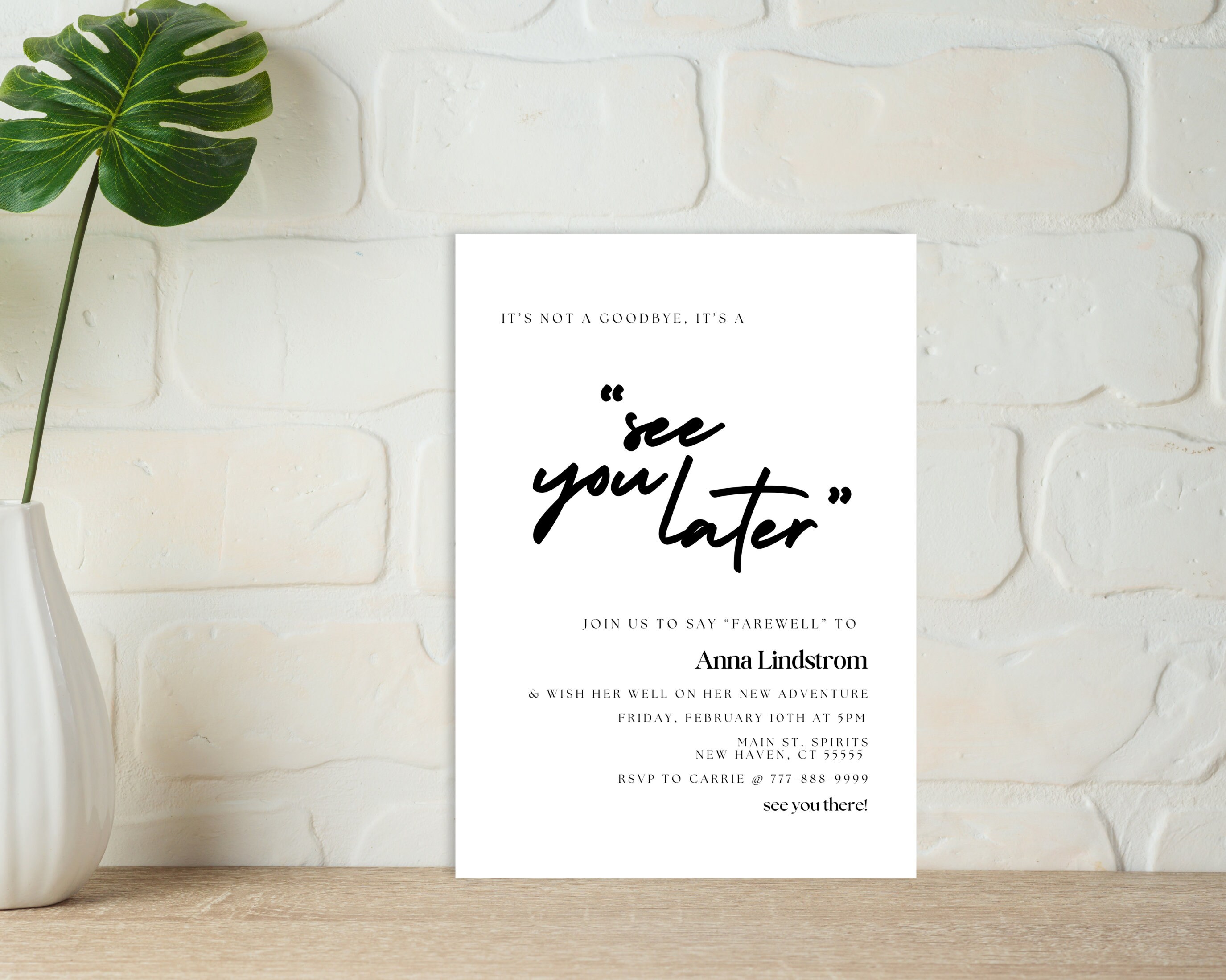 Goodbye Party Invitation Template, Farewell Party Invite, Going Away ...