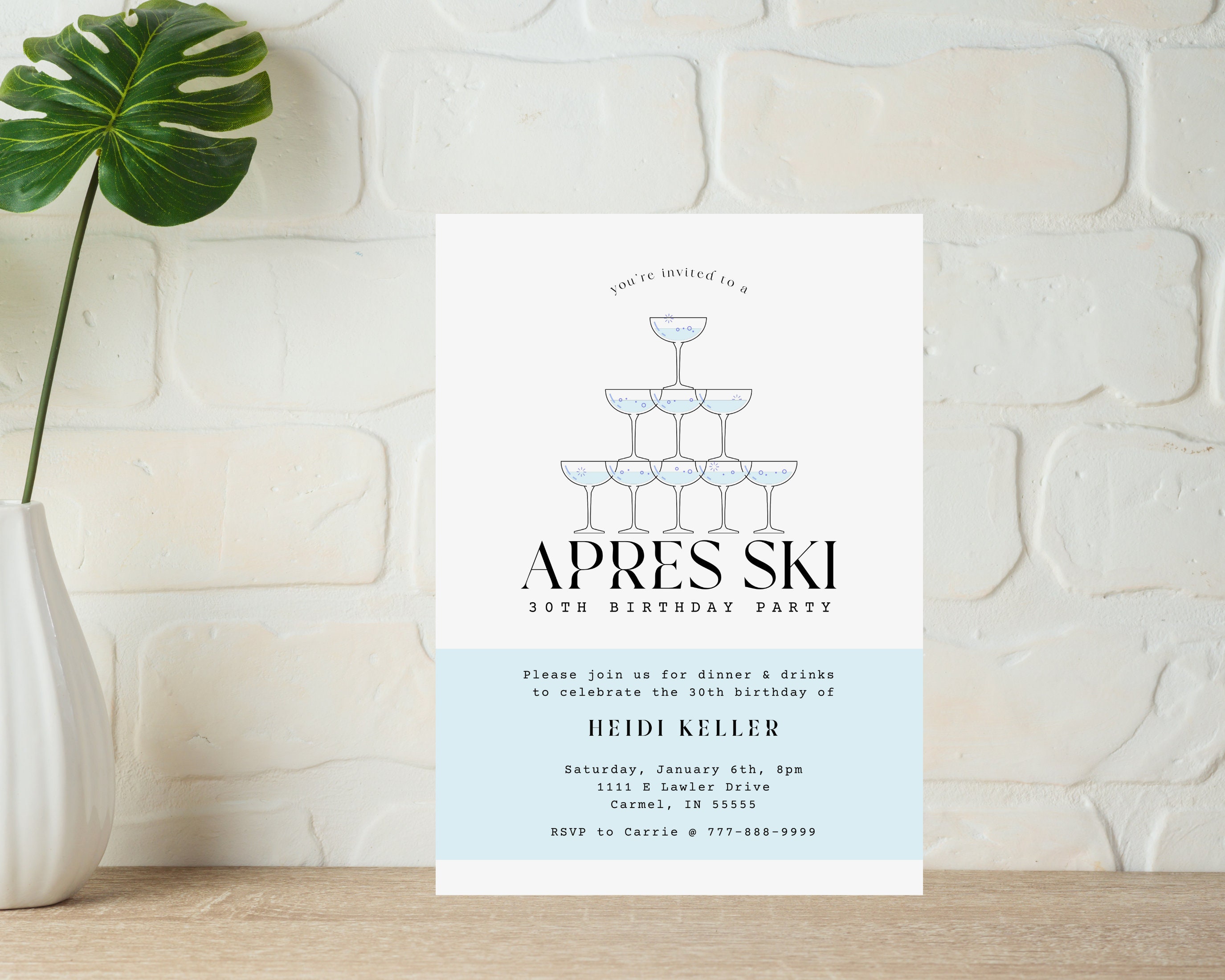 Apres Ski 30th Birthday Invite, Winter Birthday Invite, Ski Party Apres ...