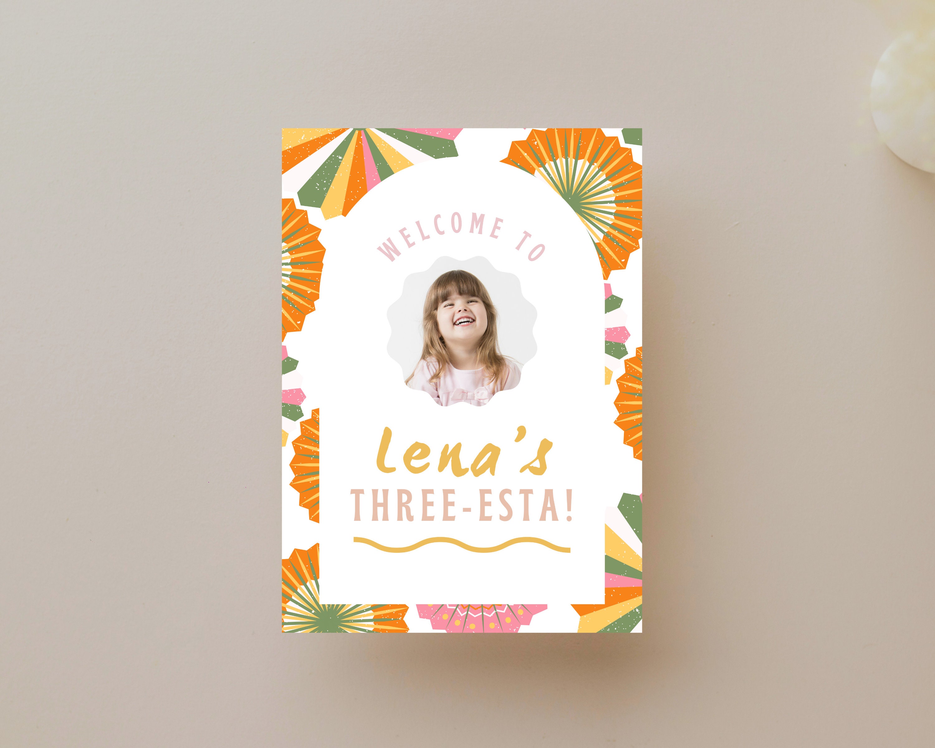 Three Esta Birthday Party Welcome Sign, Third Birthday Sign, Three Esta ...