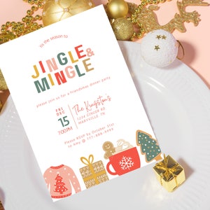 Jingle and Mingle Christmas Party Invitation Template (digital Download ...