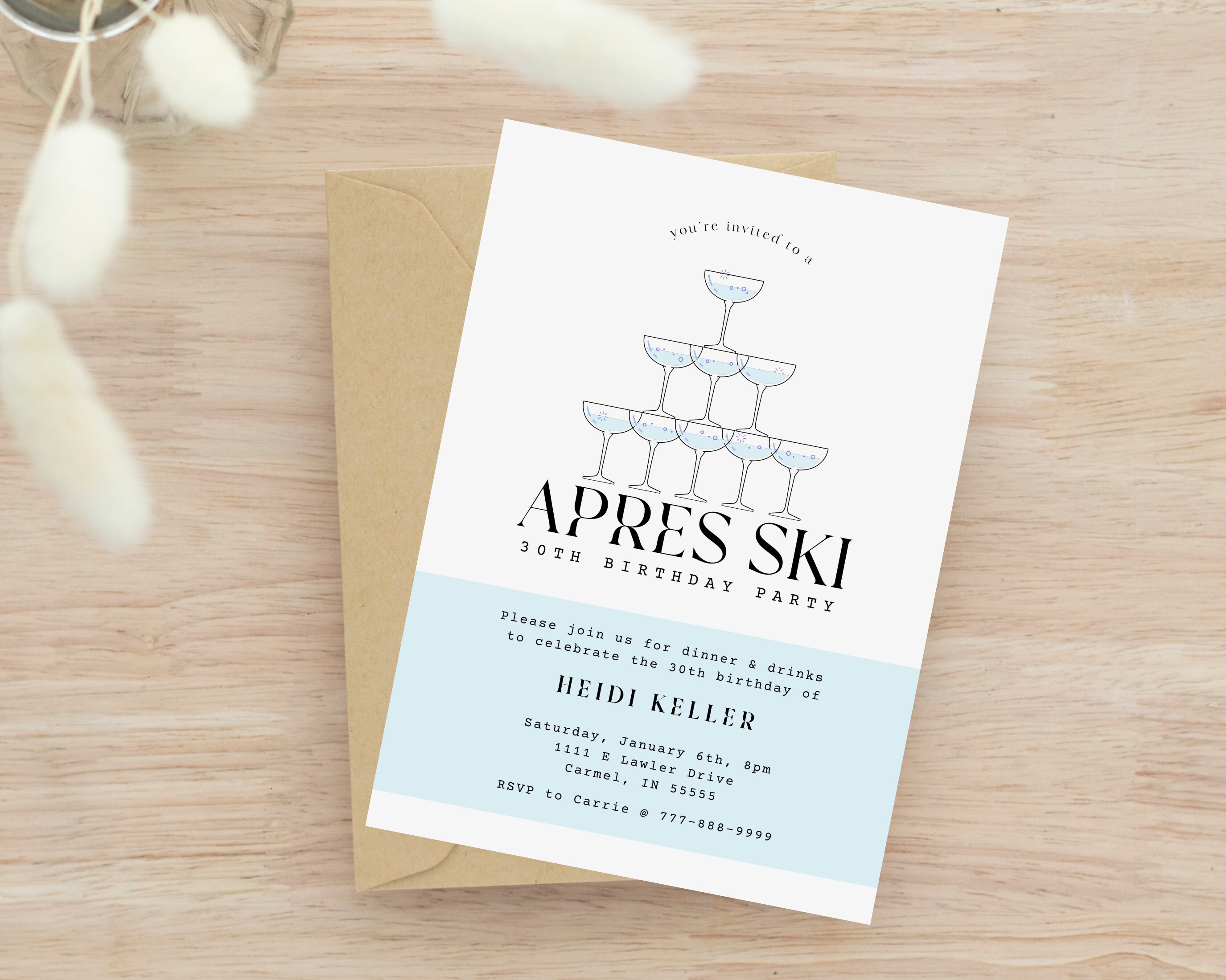 Apres Ski 30th Birthday Invite, Winter Birthday Invite, Ski Party Apres ...