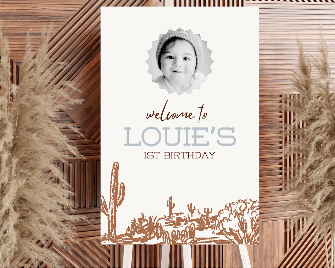 How the West Was One Birthday Welcome Sign, Cowboy 1st Birthday Welcome ...