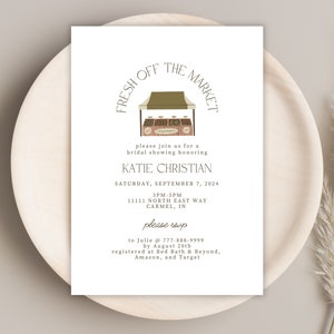 Off the Market Bridal Shower Invitation, Farmers Market Bridal Shower ...