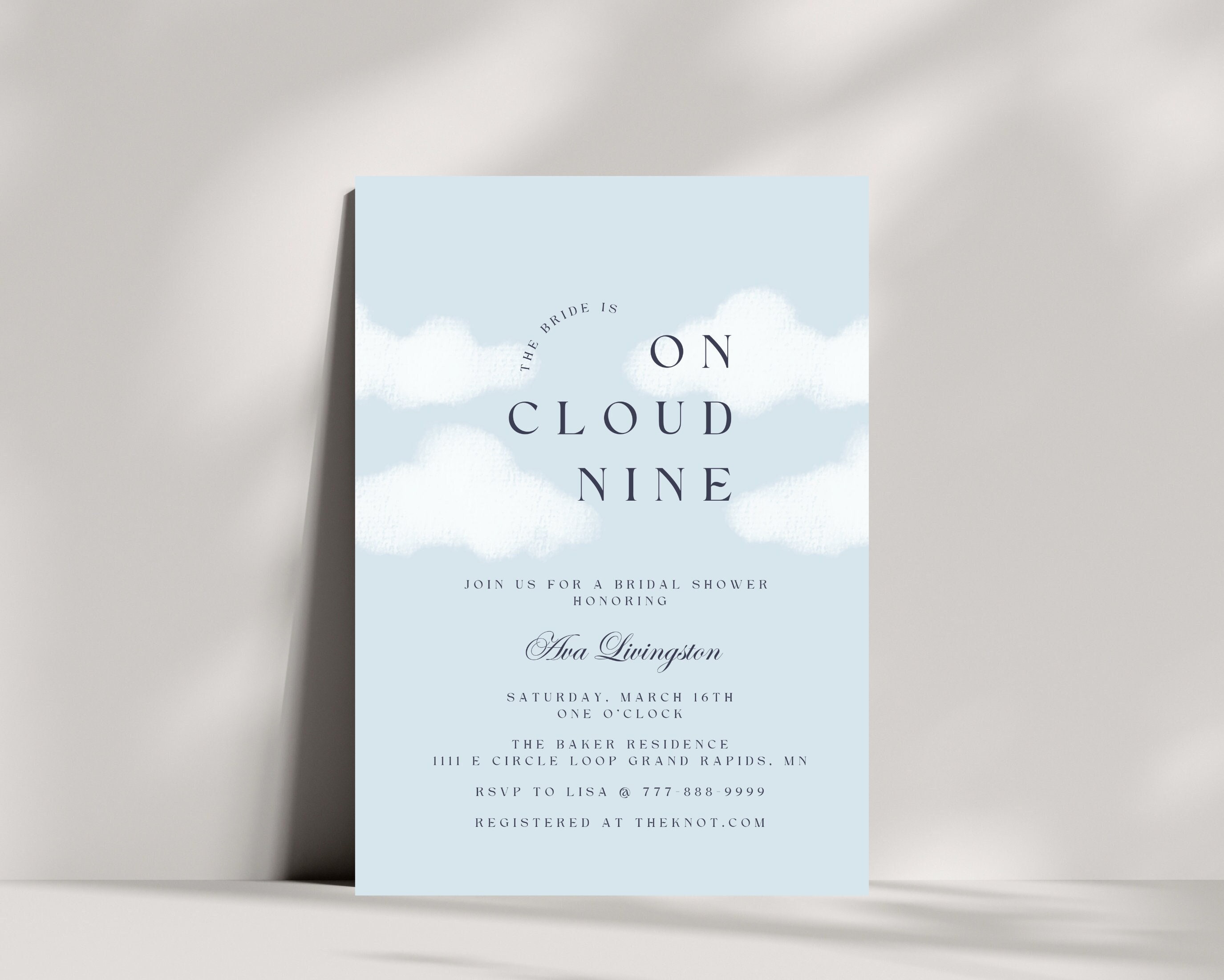 On Cloud Nine Bridal Shower Template, Cloud Nine Shower, Cloud Nine ...