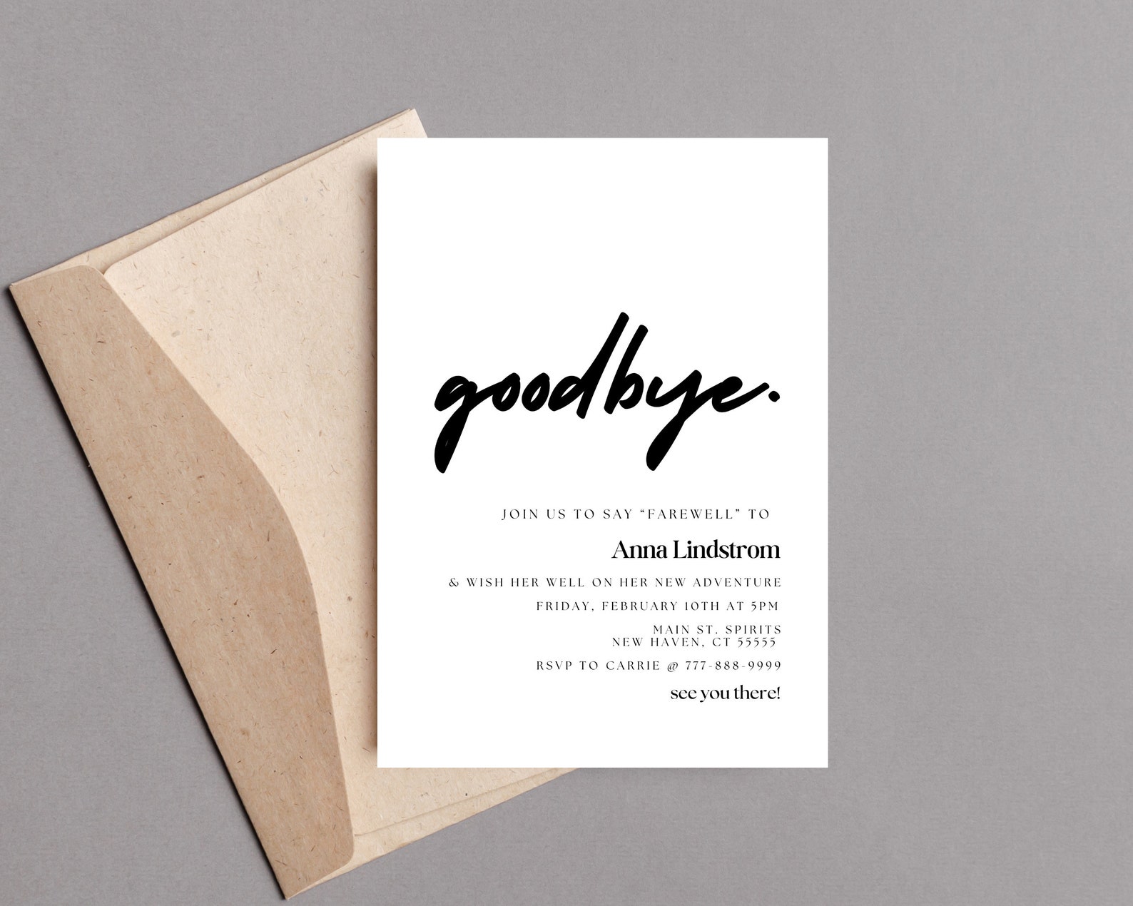 Farewell Party Invite, We Will Miss You Invitation, Goodbye & Good Luck ...