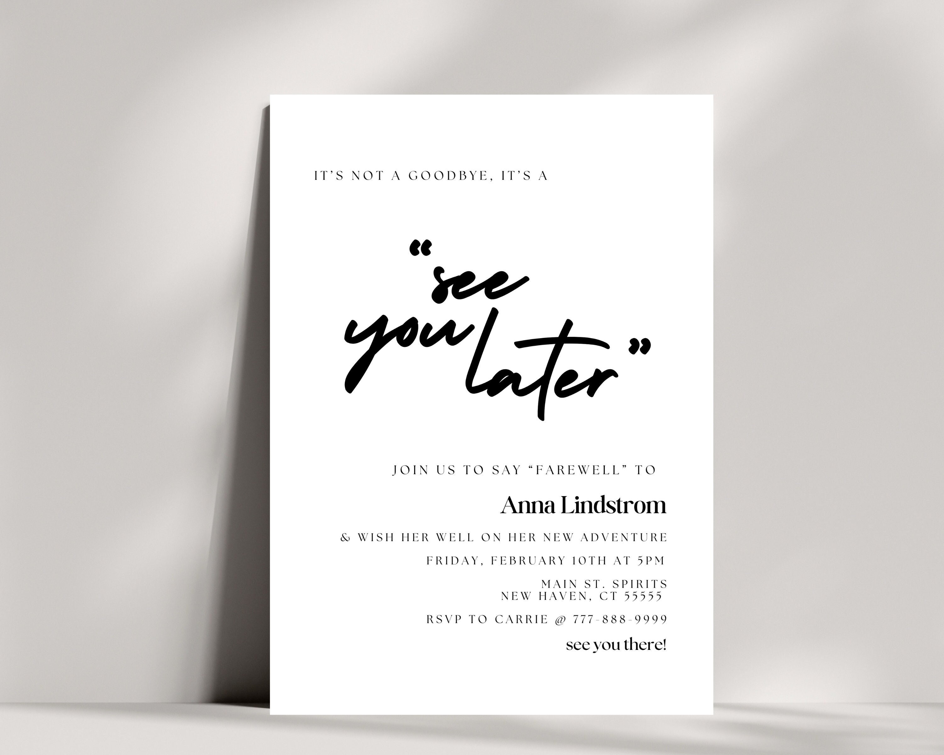 Goodbye Party Invitation Template, Farewell Party Invite, Going Away ...