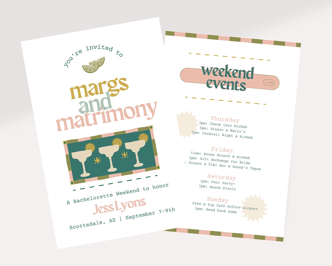 Margs & Matrimony Margaritas and Senoritas Bachelorette - Etsy