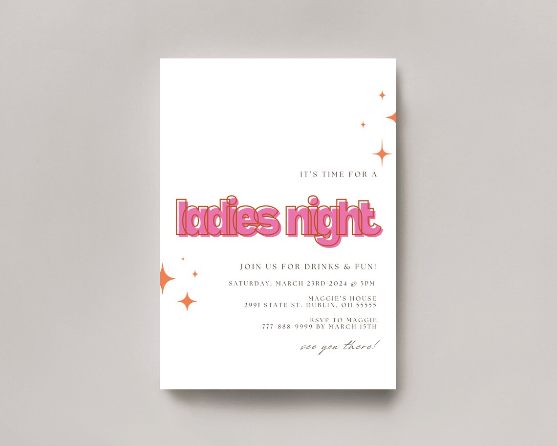 Ladies Night Invite, Galentines Invitation, Girls Night Invite ...