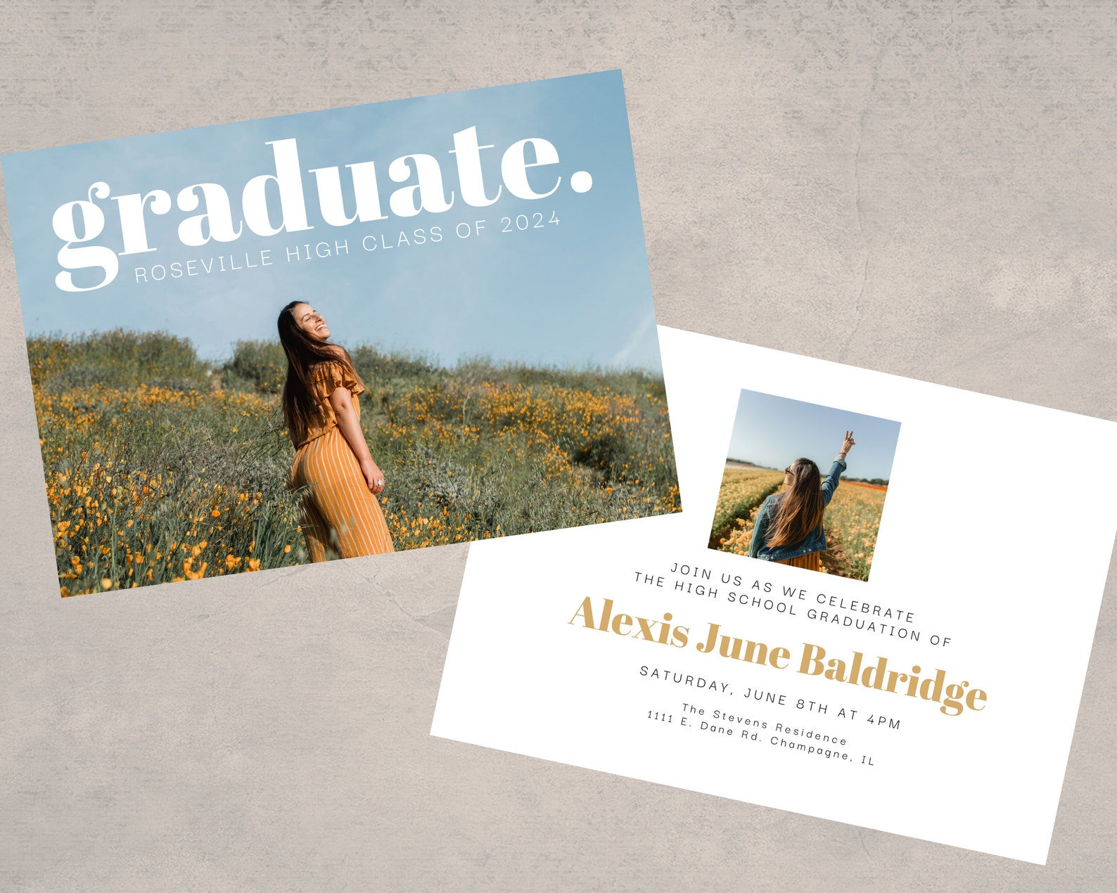 High School Graduation Announcement, Graduation Party Invite, Instant ...