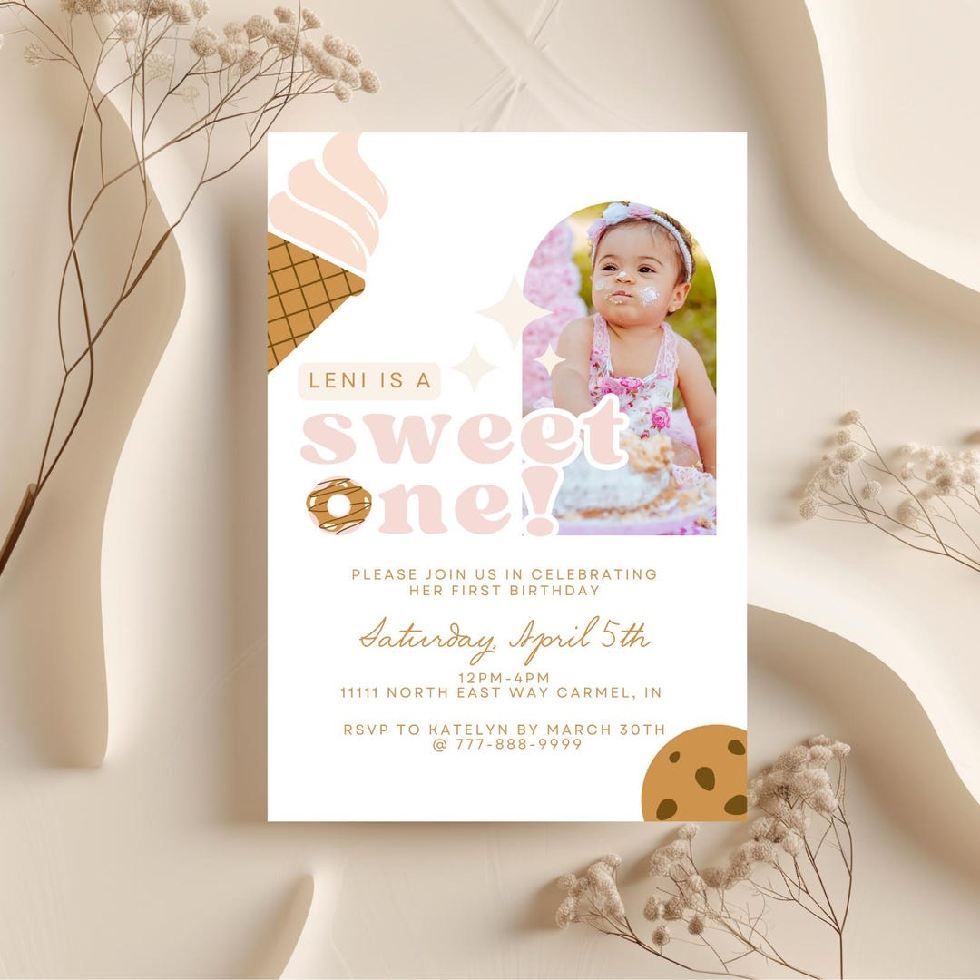 Sweet One Birthday Invitation Sweet One Invitation Sweet One Birthday ...