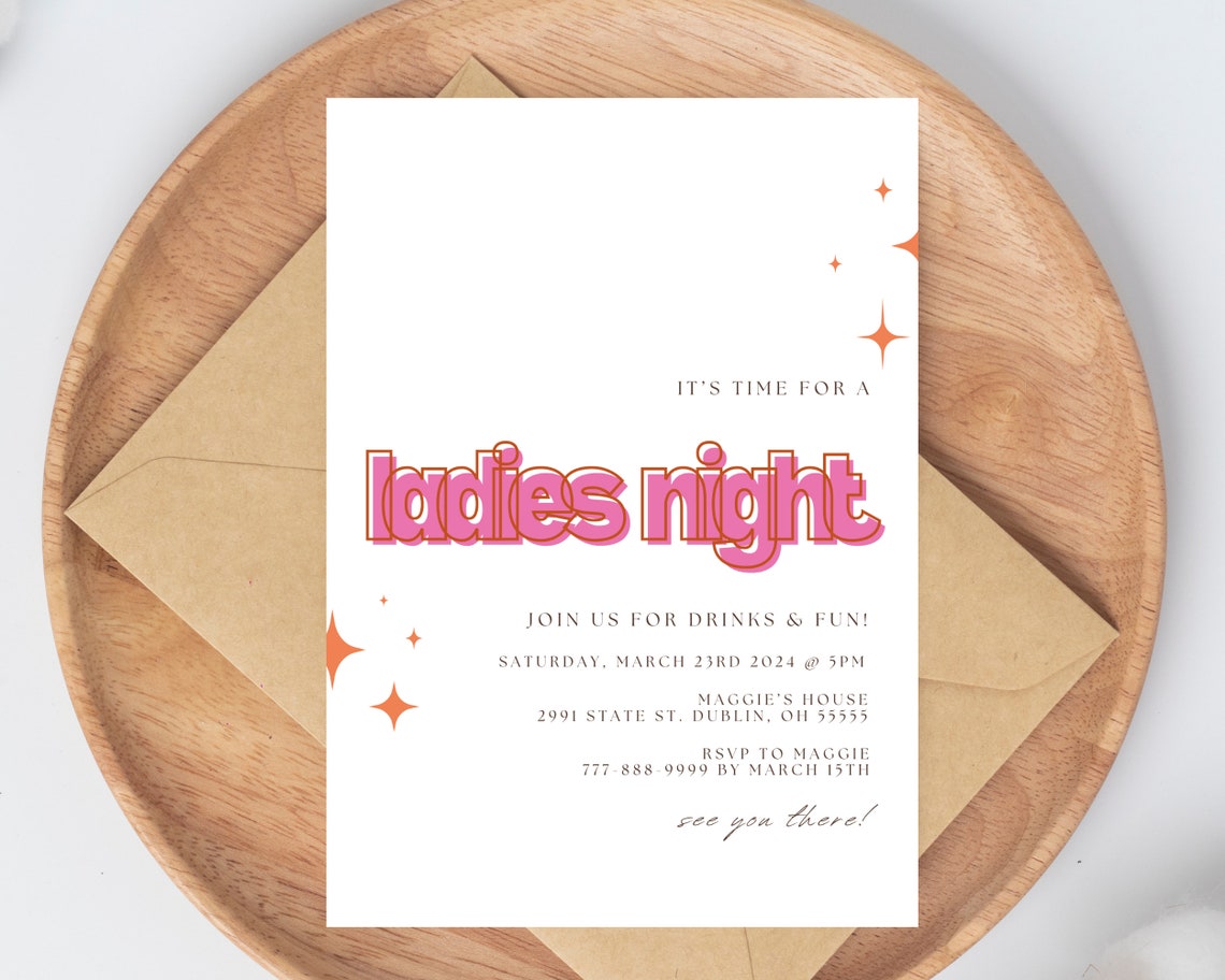 Ladies Night Invite, Galentines Invitation, Girls Night Invite ...