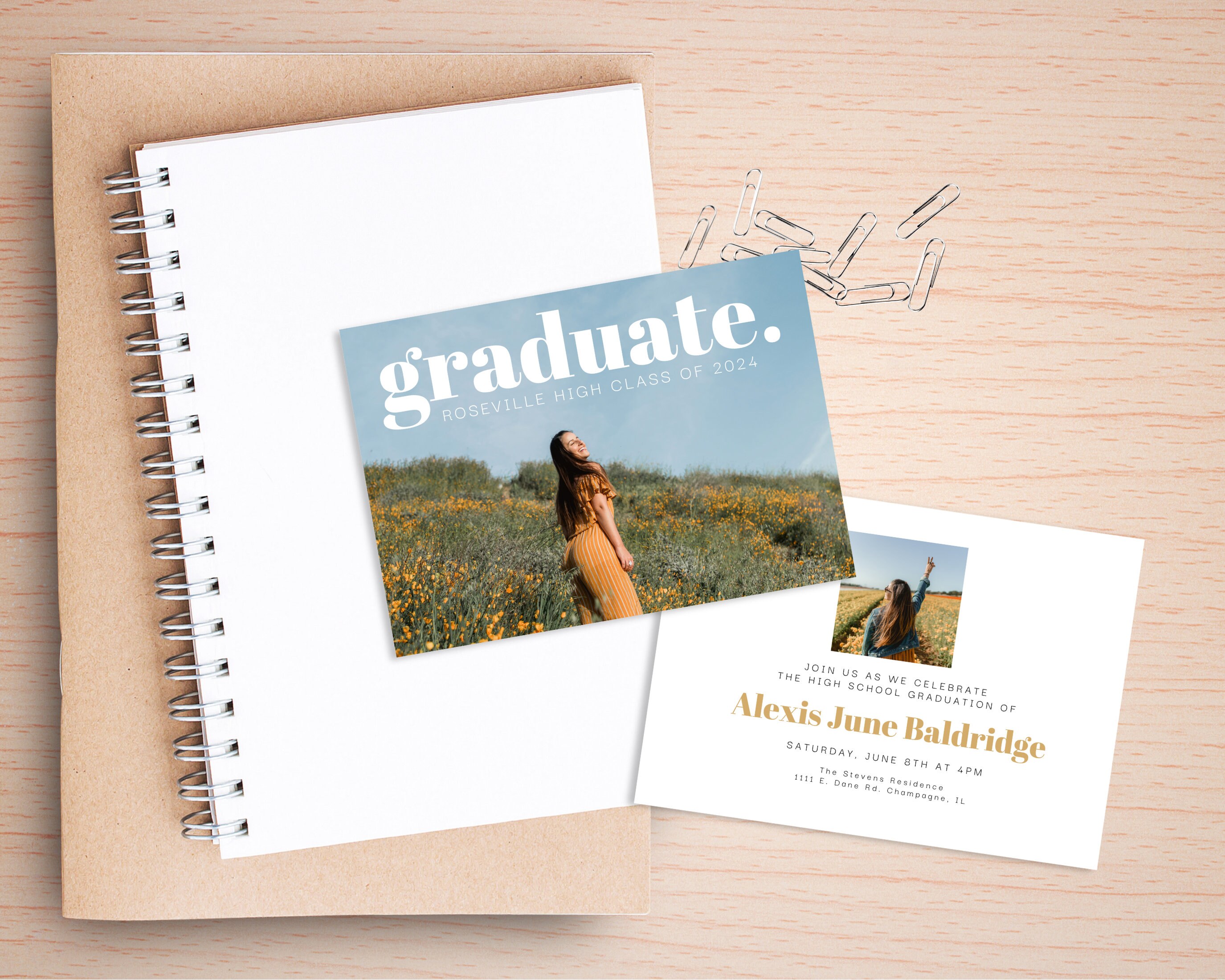 High School Graduation Announcement, Graduation Party Invite, Instant ...