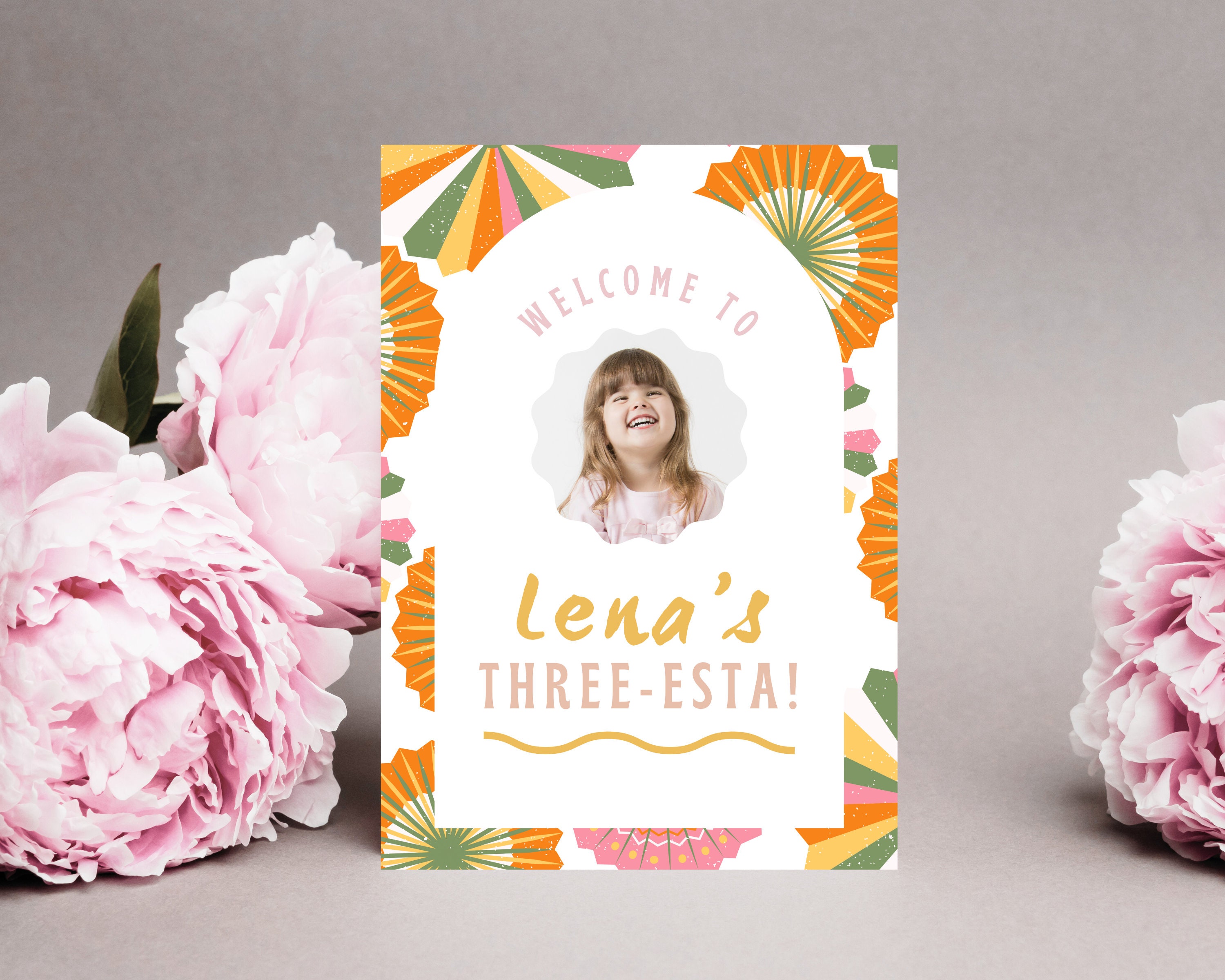 Three Esta Birthday Party Welcome Sign, Third Birthday Sign, Three Esta ...