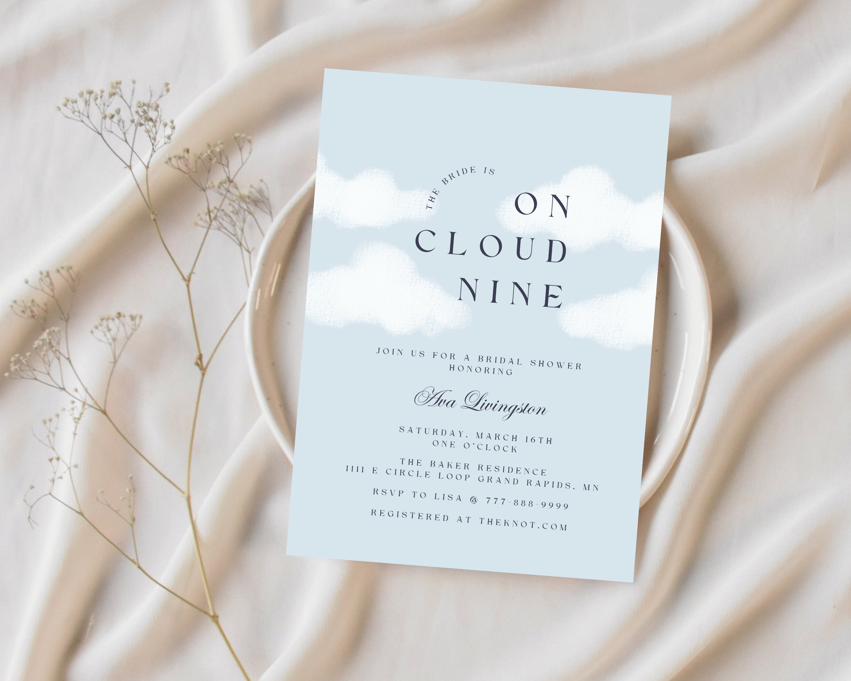 On Cloud Nine Bridal Shower Template, Cloud Nine Shower, Cloud Nine ...