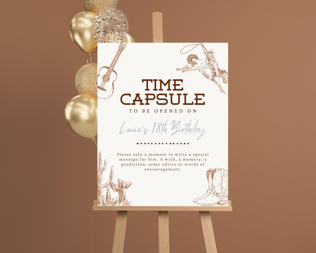 How the West Was One Time Capsule Sign, Cowboy 1st Birthday Sign, Wild ...