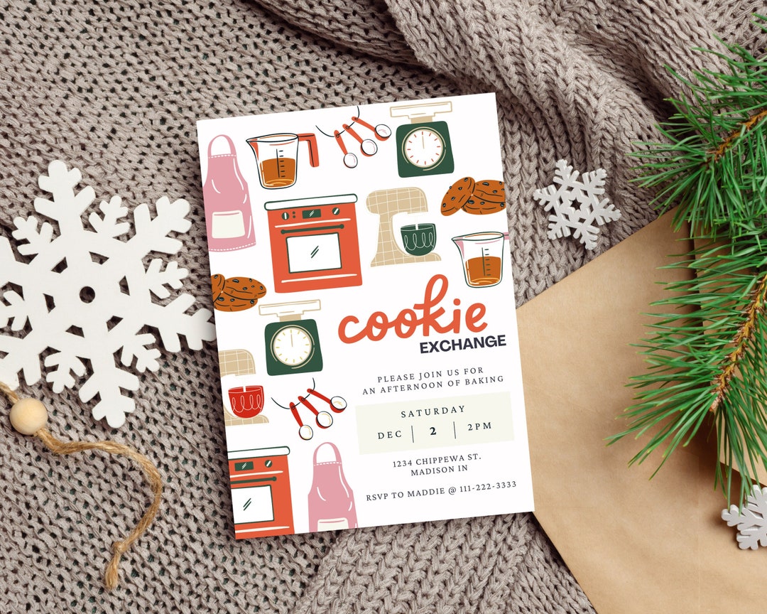 Cookie Exchange Invitation for Cookie Exchange Party Christmas Cookie ...
