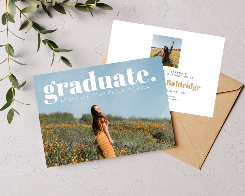 High School Graduation Announcement, Graduation Party Invite, Instant ...