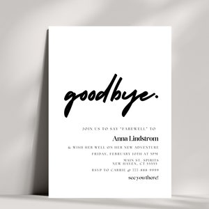Farewell Party Invite, We Will Miss You Invitation, Goodbye & Good Luck ...