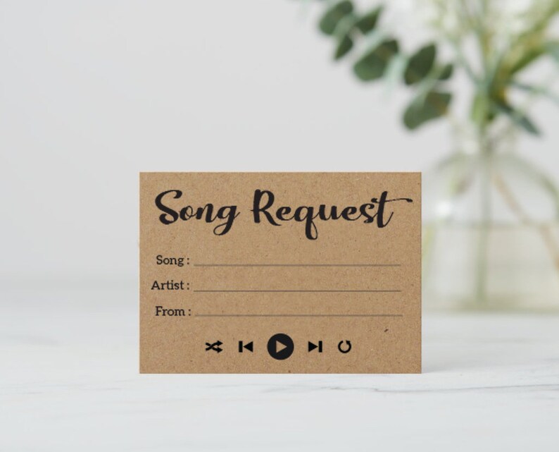 Printable Song Request Card Play List Card Party Music Spotify - Etsy UK