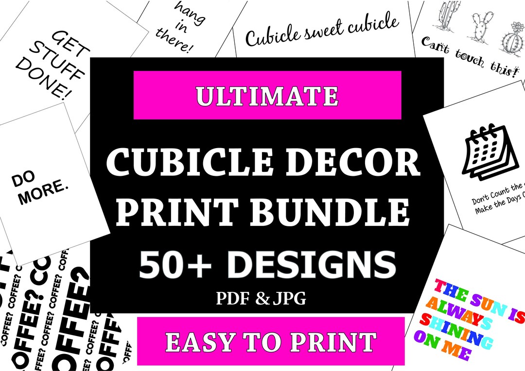 MEGA Cubicle Decor Bundle 50 Designs Print at Office or Home Office ...