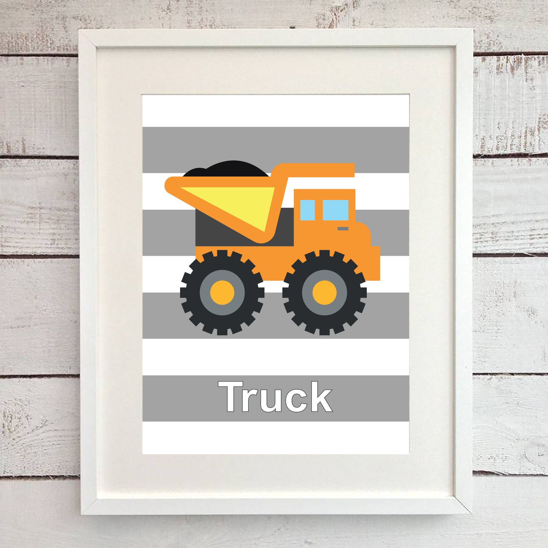 Nursery Pictures Vehicle Theme Print set of 4 Prints Fun Truck | Etsy