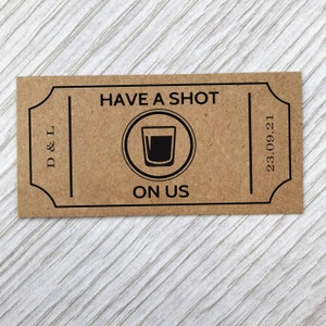 Drink Tickets - Personalised 50 Kraft Card Have a Shot Wedding Party ...