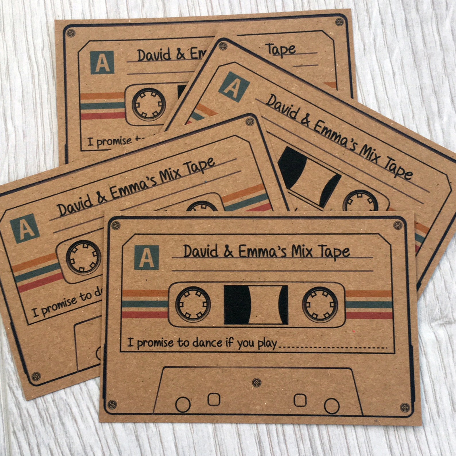 Wedding Song Request Cards Personalised Kraft With Colour - Etsy