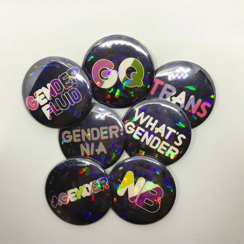 Holographic LGBTQ Pride Buttons - Etsy