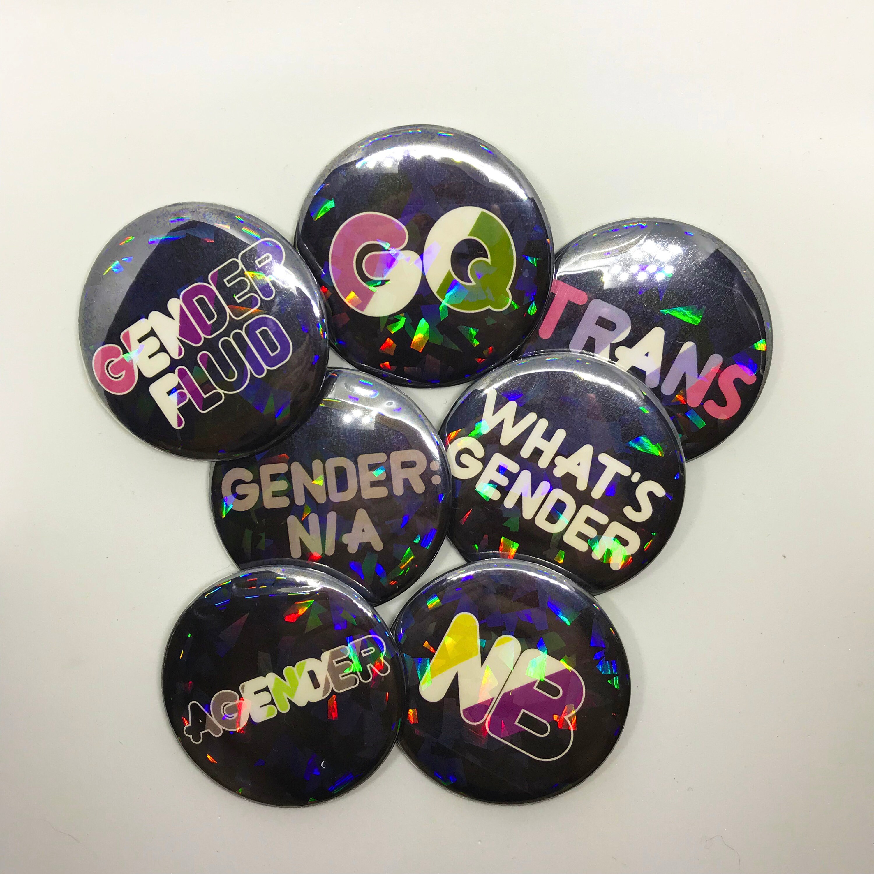 Holographic LGBTQ Pride Buttons | Etsy