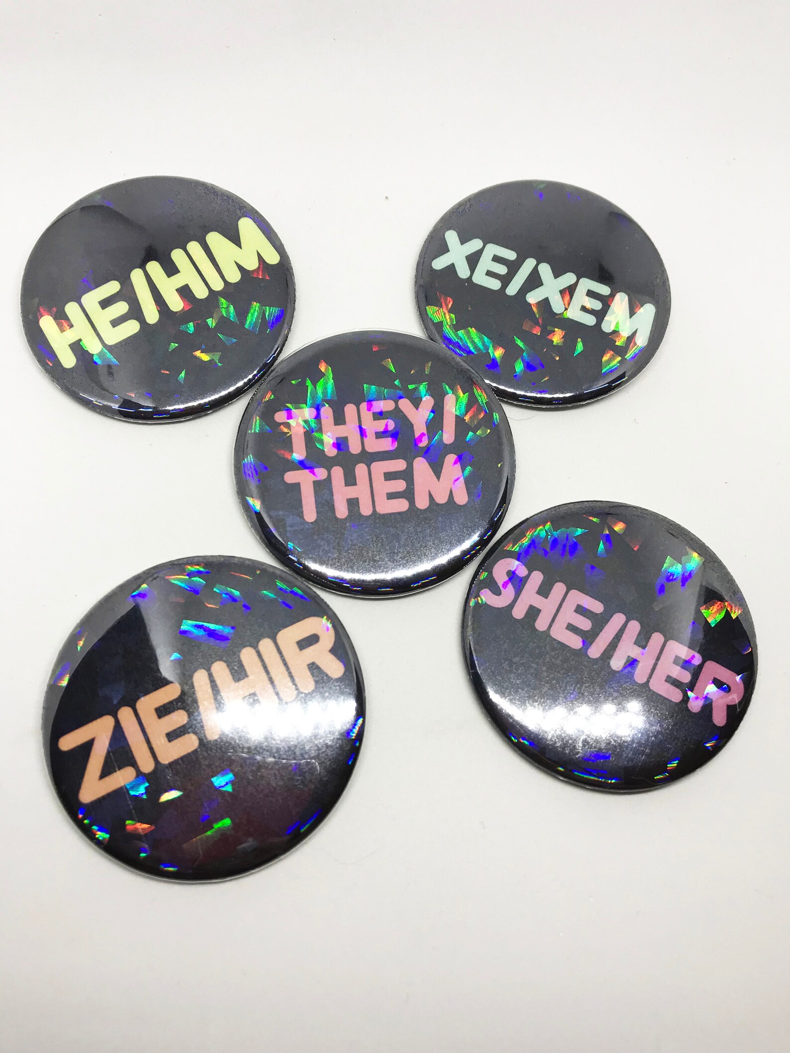 Holographic LGBTQ Pride Buttons - Etsy