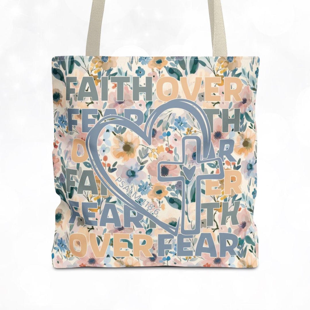 Floral Bible Verse Tote Bag, Christian Flower Gift Idea for Her, Faith ...